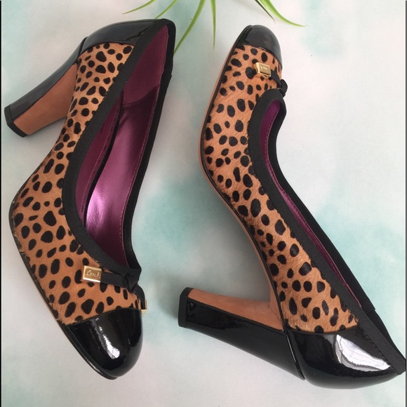 Coach | Shoes | New Coach Poppyheels Sz 7 Brnblk Animal Hair | Poshmark